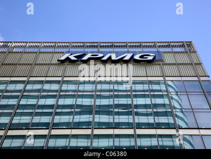 KPMG logo at their offices at Canary Wharf financial district in London ...