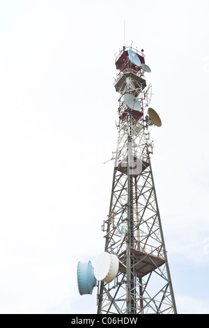Tower, telecommunications antennas, Erice, Sicily, Italy Stock Photo ...