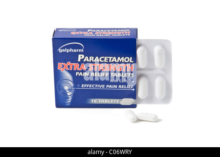 A packet of Paracetamol tablets - white background Stock Photo - Alamy