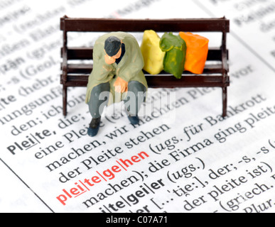 Figure, homeless, park bench, dictionary entry, symbolic image for ...