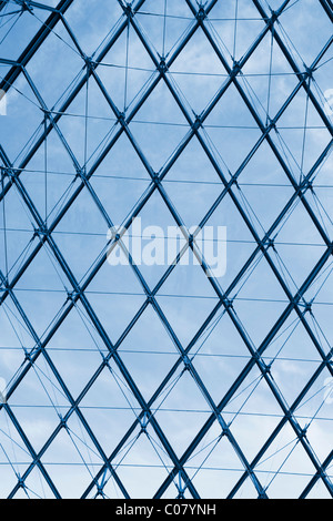 Structure frames of a pyramid, Louvre Pyramid, Musee du Louvre, Paris ...
