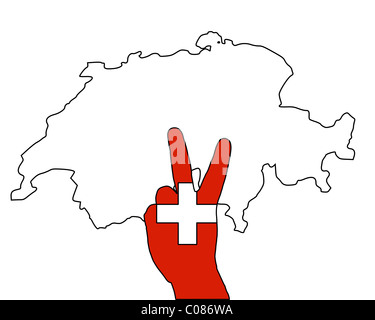 Switzerland hand signal Stock Photo - Alamy
