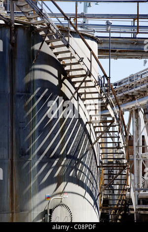 Industrial tank staircase Stock Photo - Alamy