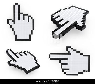 Cursor icon isolated on 3d blue round button abstract illustration ...