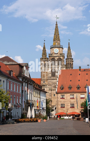 Martin Luther Platz with St. Gumbertus Church, Ansbach, Germany, Europe ...