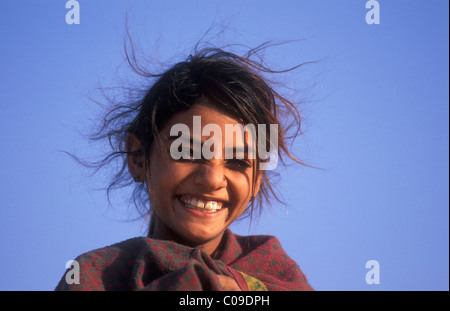 Portrait of an Indian girl, Thar desert, Rajasthan, India Stock Photo ...