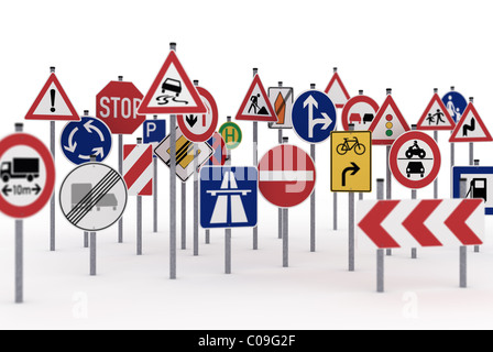 Street sign, no overtaking Stock Photo - Alamy