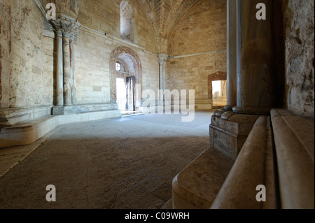 Italy Castel Del Monte inside of the Svevo castle XIII century Stock ...