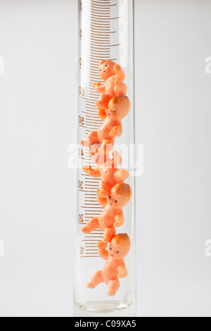 Baby birth concept with test tubes. Artificial insemination. Wooden ...