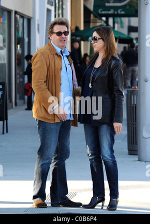 Greg Proops talks to his wife Jennifer Canaga after having lunch ...