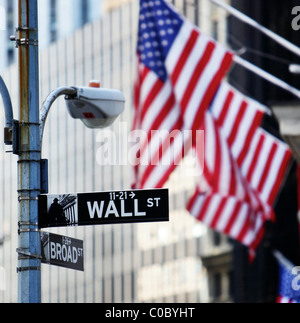 Wall st. street sign, New York, USA Stock Photo - Alamy
