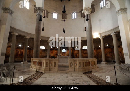 Interior of Santo Stefano Rotondo (Basilica of Saint Stephen in the ...