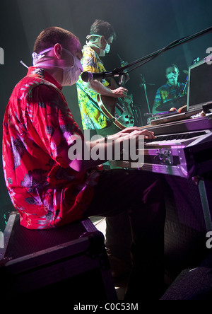 Ade Blackburn and Jonathan Hartley of Clinic performing at Liverpool ...
