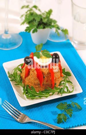 Delicious vegetable puree with green beans on white background, top ...