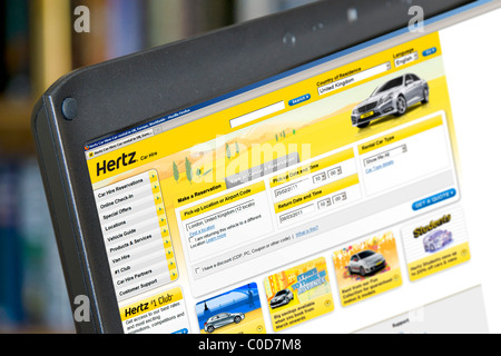 Booking a car online with Hertz, UK Stock Photo - Alamy