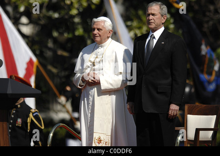 Pope Benedict and President George W. Bush during the Papal visit to ...