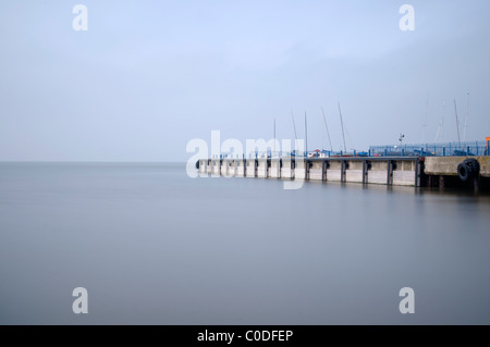 Whitstable Beach and harbour at high tide Kent England UK Stock Photo ...