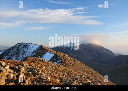 Ridge of Beinn Dearg Mheadhonach, with Garbh Bheinn and Bla Bheinn in ...