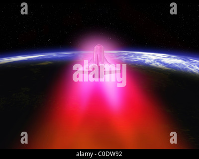 Space Shuttle Re-Entering Earth's Atmosphere Stock Photo - Alamy