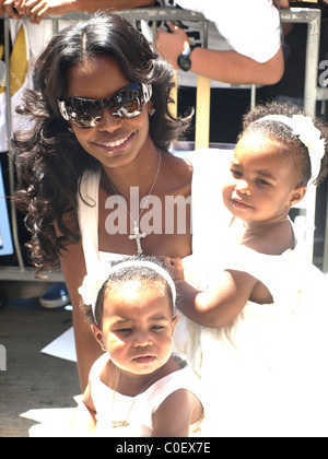 Sean Combs aka P Diddy and Kim Porter leaving a party thrown by the Beckhams at Via Veneto ...