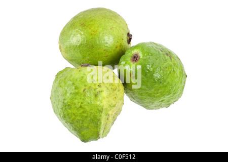 Three guavas isolated on a white background Stock Photo - Alamy