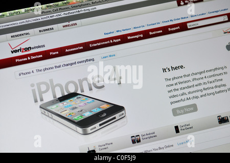 Verizon iPhone website Stock Photo - Alamy