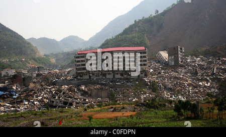 Beichuan county lies in ruins after the Wenchuan earthquake. Beichuan ...