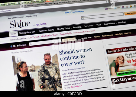 Yahoo shine website Stock Photo - Alamy