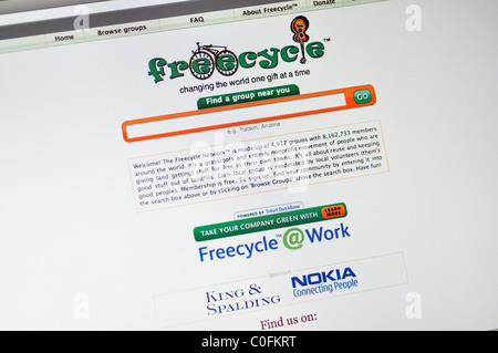 The Freecycle environment network website Stock Photo - Alamy