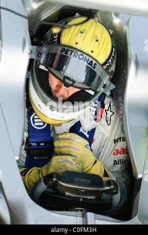 German driver Nico Rosberg of Mercedes GP presents fashion by Amber ...