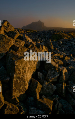 The Stiperstones, Shropshire, England. Trig point on Manstone rock ...