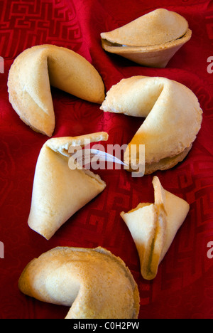 Chinese lucky cookies. Fortune cookies on black table Stock Photo - Alamy