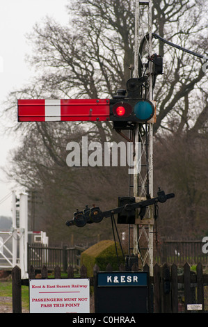 Old fashioned British railway stop signal Stock Photo - Alamy