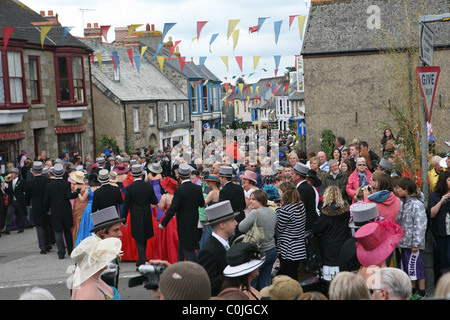 Furry dance Helston Cornwall England Stock Photo - Alamy