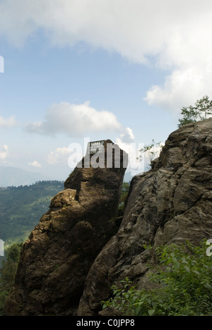 Tenzing rock, a rock climbing area in Darjeeling, West Bengal, India ...