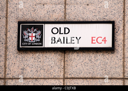 Old Bailey street sign, London, Britain Stock Photo - Alamy