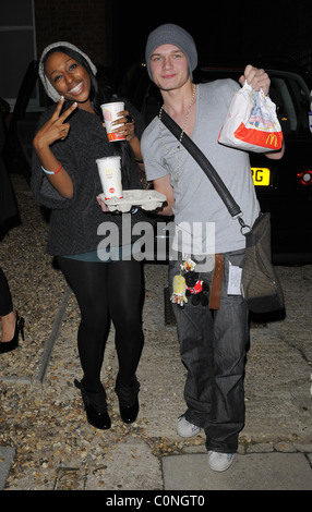 Alexandra Burke and Scott Bruton arrive back at The X Factor secret ...