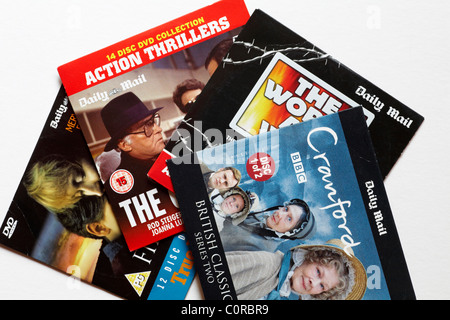 A selection of DVDs given away free with the Daily Mail newspaper Stock ...
