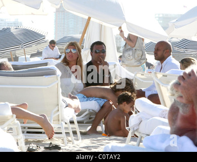 Dutch footballing legend Ruud Gullit on a family holiday at the beach ...