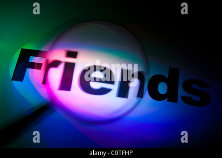 Color light word Friends for background Stock Photo - Alamy