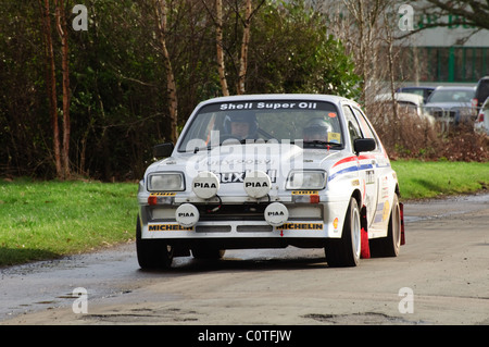 1981 Vauxhall Chevette HSR rally car with driver Lee Kedward at the ...