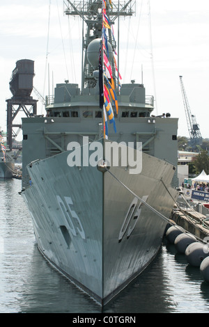 The Australian guided missile frigate HMAS ADELAIDE (FFG-01) and the ...