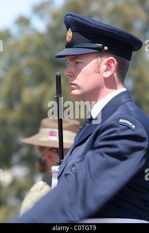 A member of the Australian Federation Guard Precision Drill Team, Garden Island Naval Base ...