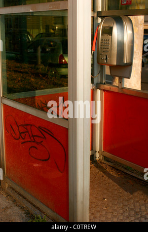 Abandoned phone box in Italy Stock Photo - Alamy