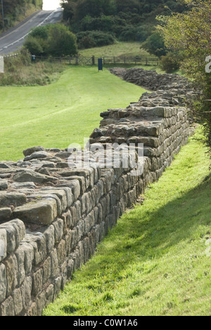 Section of Hadrians Wall at Heddon on the Wall Northumberland Stock ...