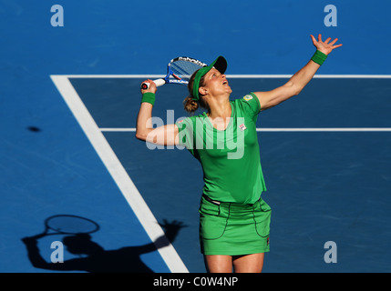 Kim Clijsters of Belgium at the Australian Open 2011 Tennis Tournament ...