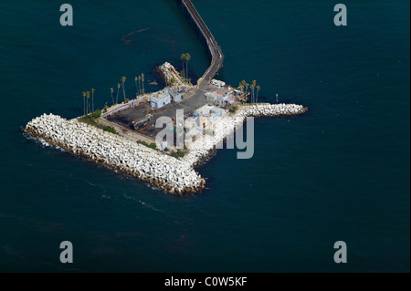 aerial view above Richfield Pier Rincon Island California Stock Photo ...