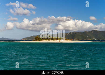 Islet of Sandy Spit, British Virgin Islands, with Tortola in the ...