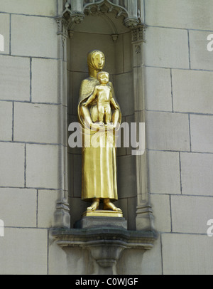 A bronze statue by Sir Charles Wheeler of Lady Wulfruna, the founder of ...