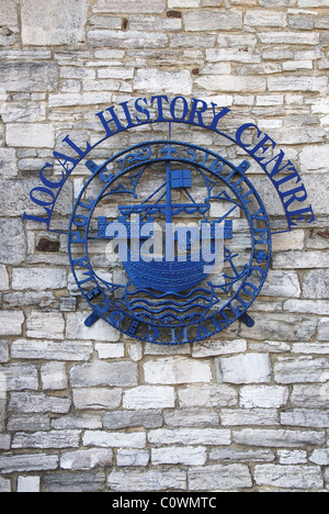 Blue sign on a stone wall at the bridge Pont De Bir Hakeim entrance ...
